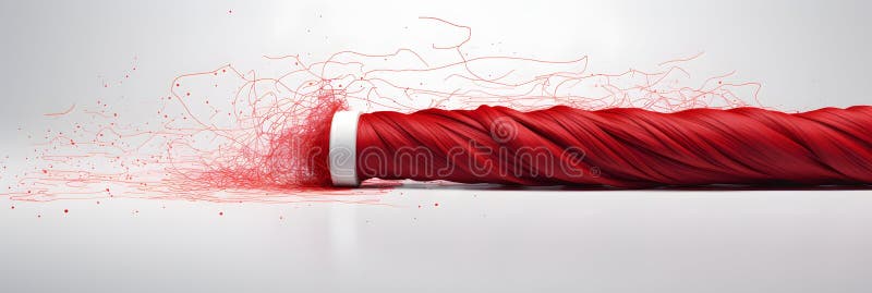 A Red Thread Splattered on a Clean White Surface. AI Generated Stock ...