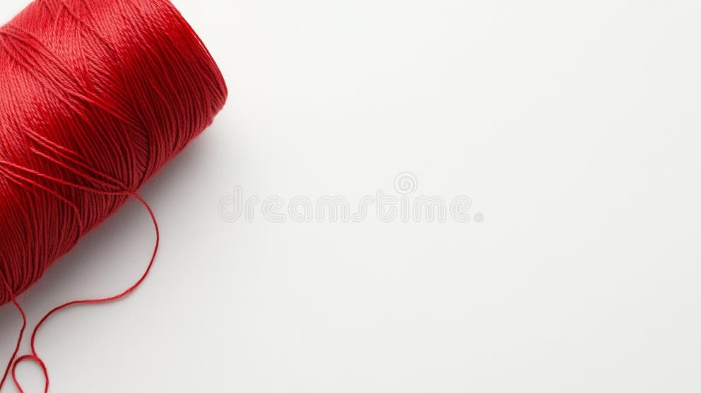 Red Thread Spool on White Close-up Composition, Yarn, Craft, Thread ...