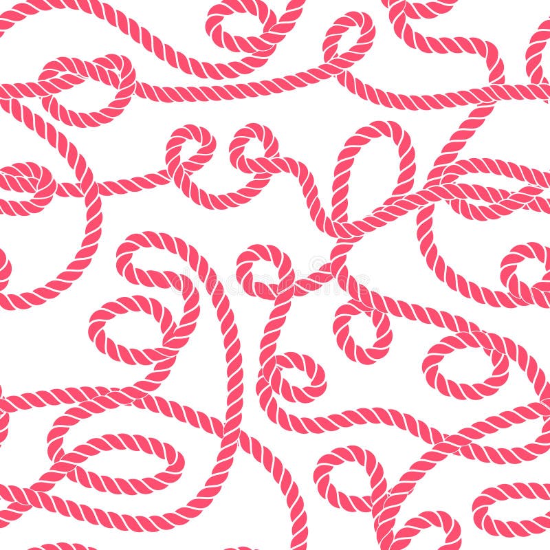 Twisted Marine Rope with Knots Seamless Vector Print Stock Vector ...