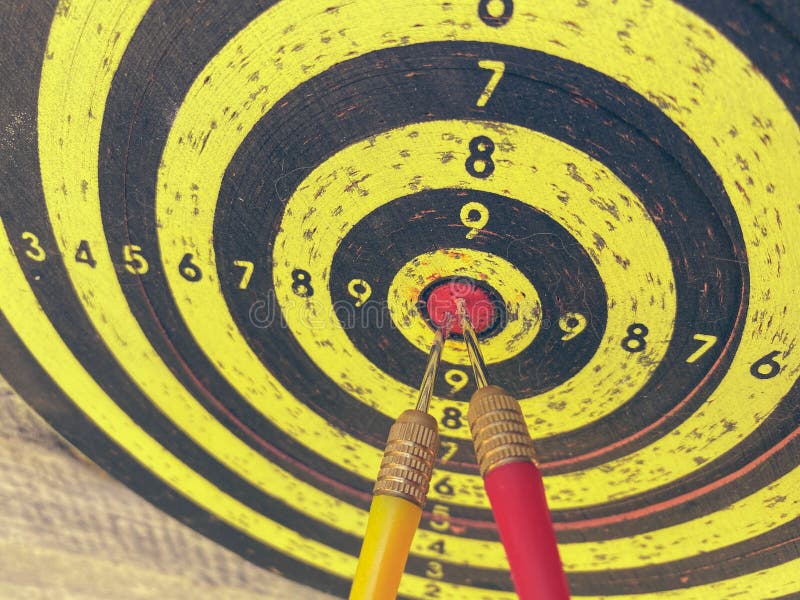 Red Three Darts Arrows in the Target Center Business Goal Concept Stock ...