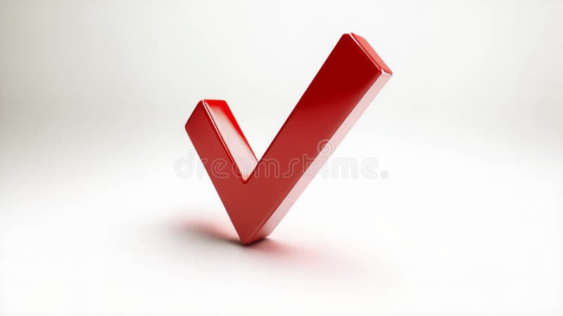 Red 3d Check Mark Symbol for Positive Confirmation and Success Stock ...
