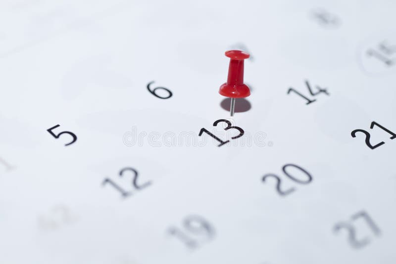 Red Thumb Tack on Calendar Page Stock Image - Image of calendar, ideas ...