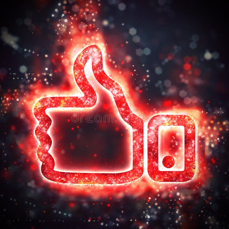 Red Thumb Up Sign with Bokeh Elements Stock Illustration - Illustration ...