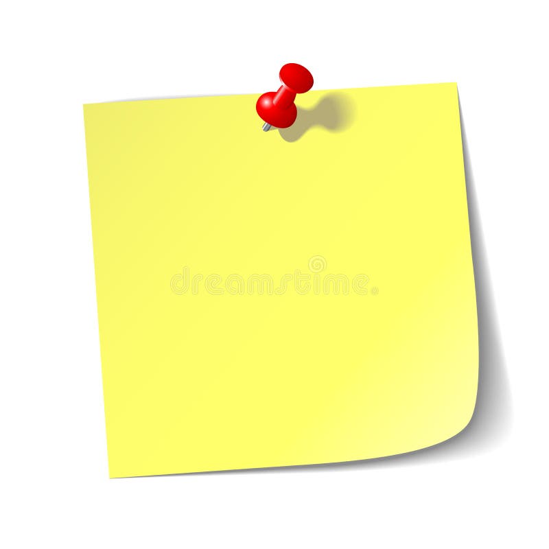 Red Thumbtack With Paper Sheet Stock Vector Illustration Of Vector
