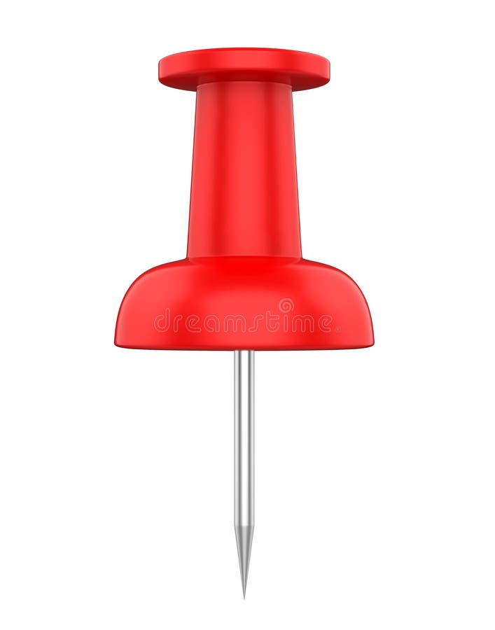Red Push Pin Isolated stock illustration. Illustration of pinboard ...