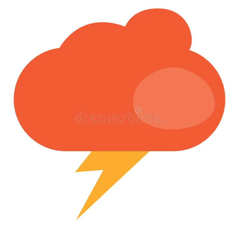 Red thunder cloud, icon stock vector. Illustration of thunderstorm ...