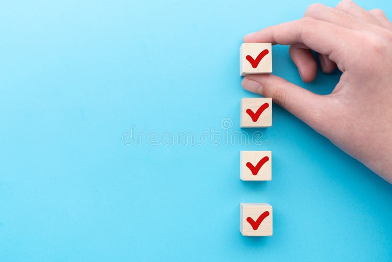 Red Tick Marking on Checklist Stock Image - Image of agenda, list ...