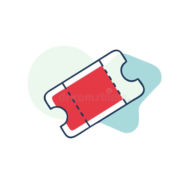 A Red Ticket with a Blue Border Stock Illustration - Illustration of ...