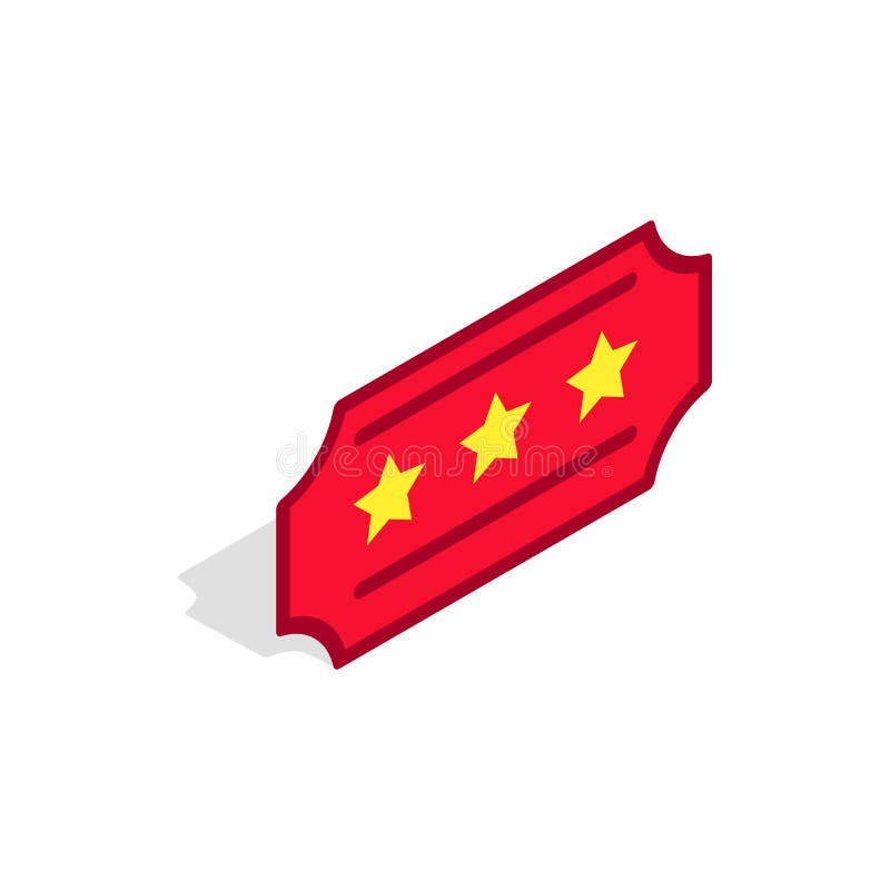 Red Ticket Icon, Isometric 3d Style Stock Vector - Illustration of ...
