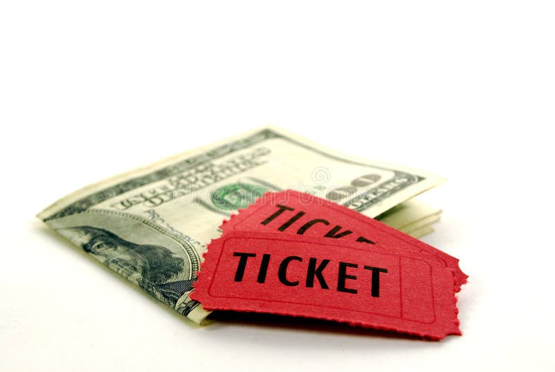 Red Tickets for Admission with Cash Stock Image - Image of money ...