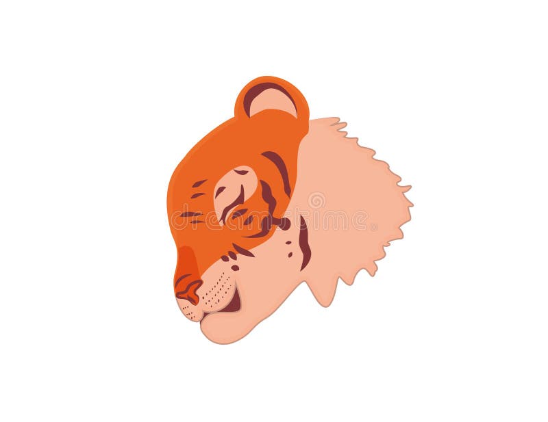 Red Tiger Head Side View. Hand Drawing Tiger Stock Vector ...