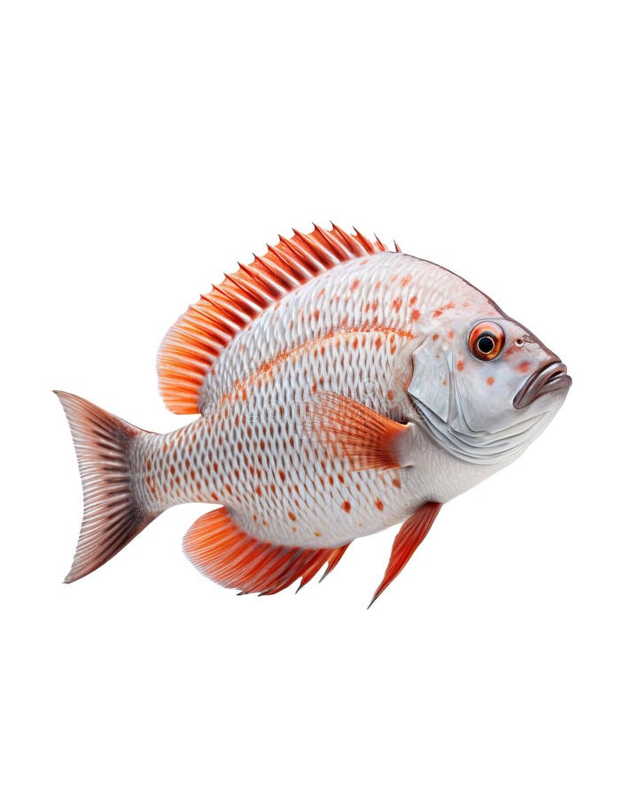 Red Tilapia Fish on White Background. Stock Illustration - Illustration ...