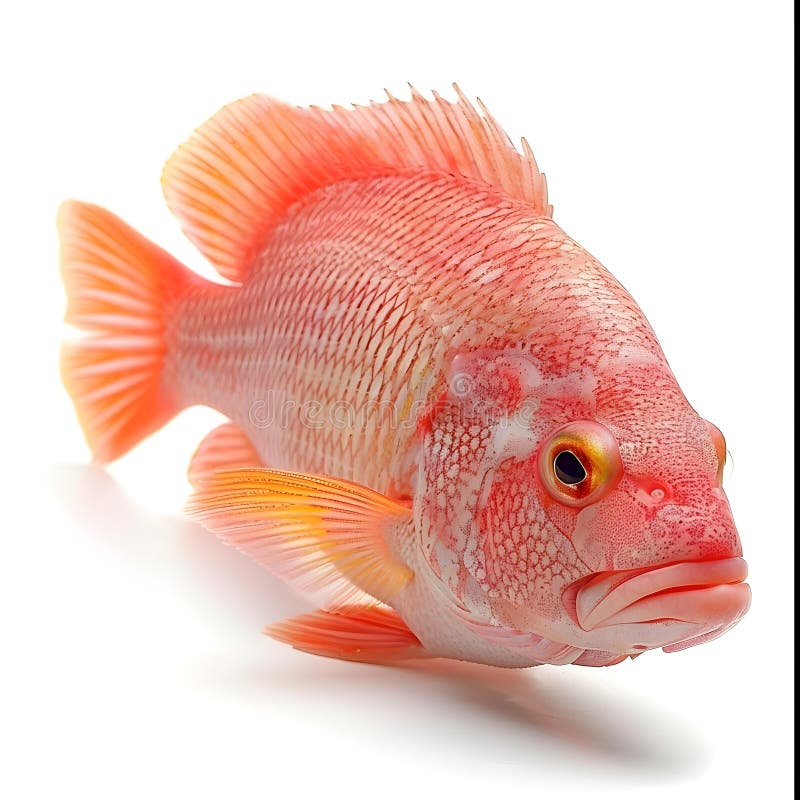 Red Tilapia Fish on White Background Generated Using AI. Stock ...