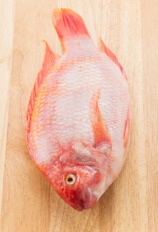 Red Tilapia on wood stock image. Image of food, nature - 82125975