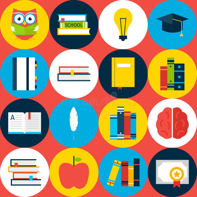 Red Tile Read Books Background Stock Vector - Illustration of education ...