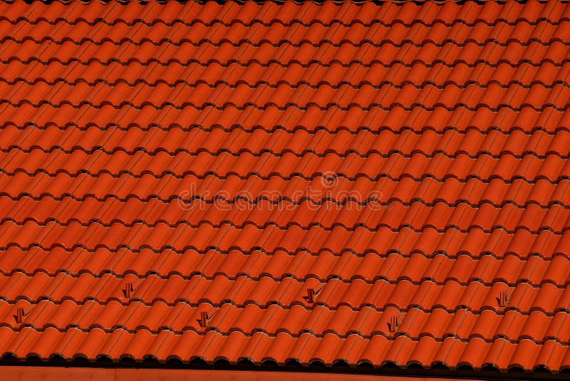 Bright Red Tile Texture on the Roof of the House Stock Photo - Image of ...