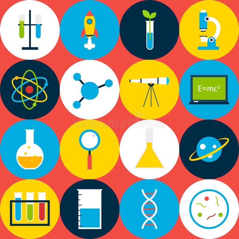 Red Tile Science Background with Circles Stock Vector - Illustration of ...