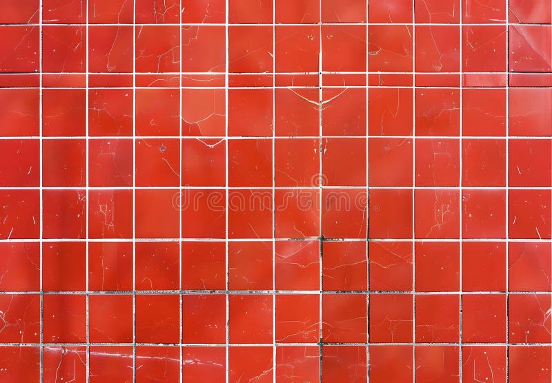Red Tile Wall Grid Pattern Background Stock Illustration - Illustration ...