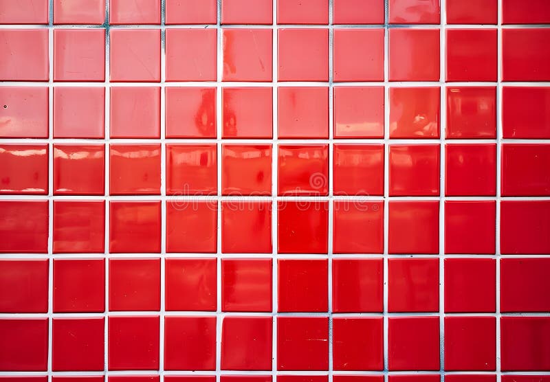 Red Tiled Wall Background with Grid Pattern Stock Illustration ...