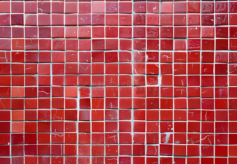 Red Tile Wall Mosaic Background Texture Stock Illustration ...