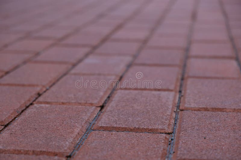 Low-angle View of Red Tiled Pavement. Stock Photo - Image of flooring ...