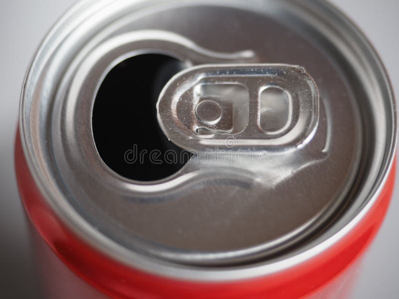 Red tin can stock photo. Image of grey, opened, soda - 241555782