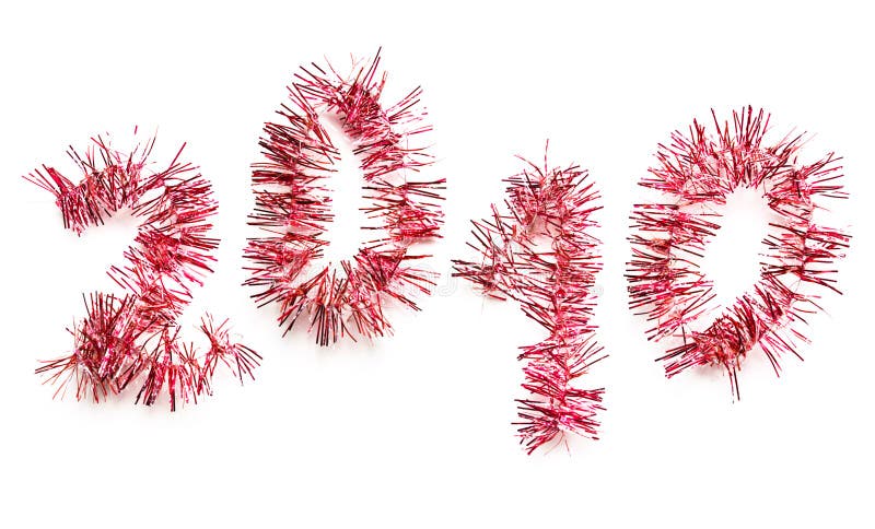 Red tinsel 2010 stock image. Image of shiny, garland - 12663913
