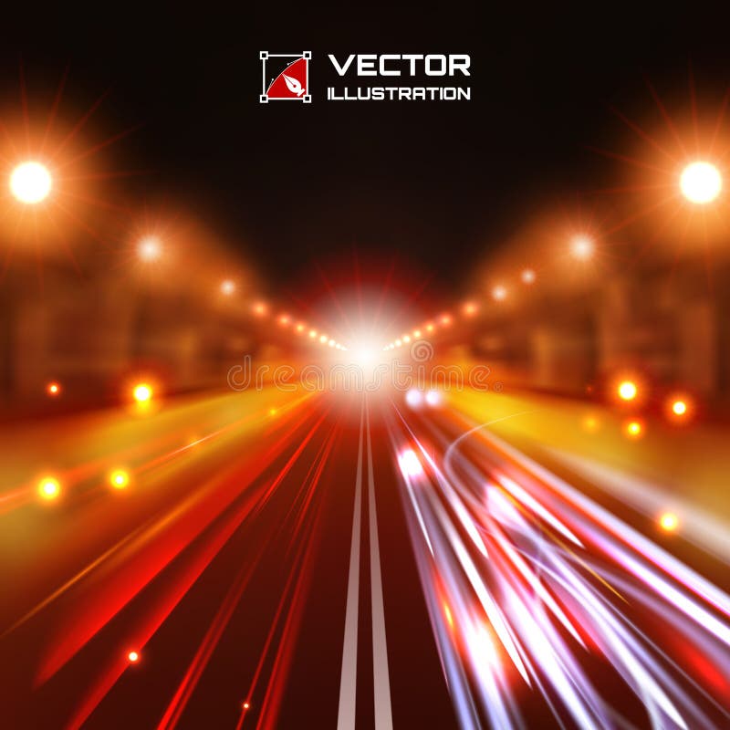 Red tint night road stock vector. Illustration of defocused - 42729384