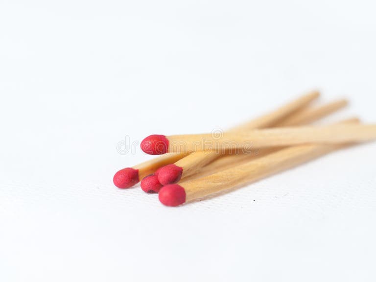 Red tip matches stock photo. Image of match, white, closeup - 84431434