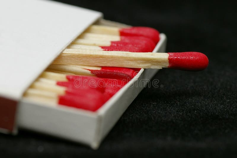 Red Tipped Wooden Match Sticks Stock Photo - Image of strike, matches ...