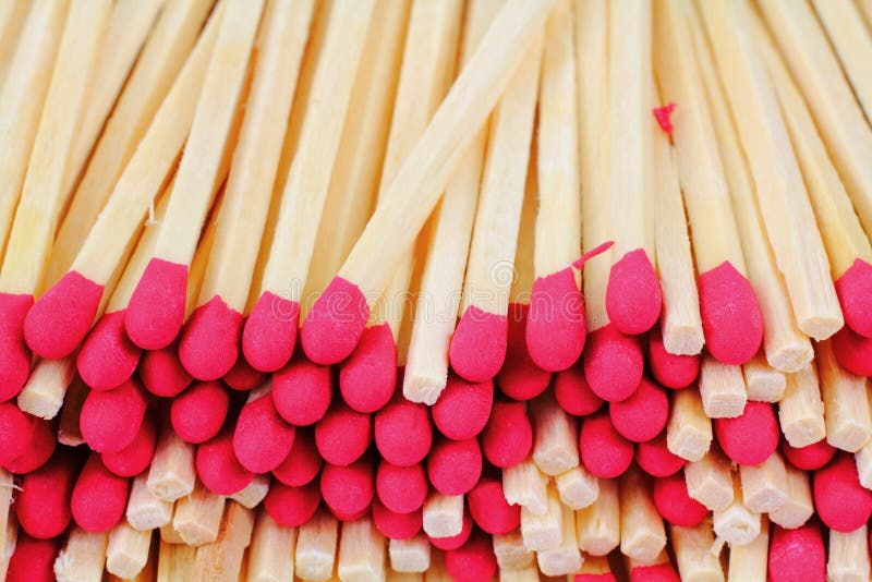 Red Tipped Wooden Match Sticks Stock Photo - Image of wooden ...
