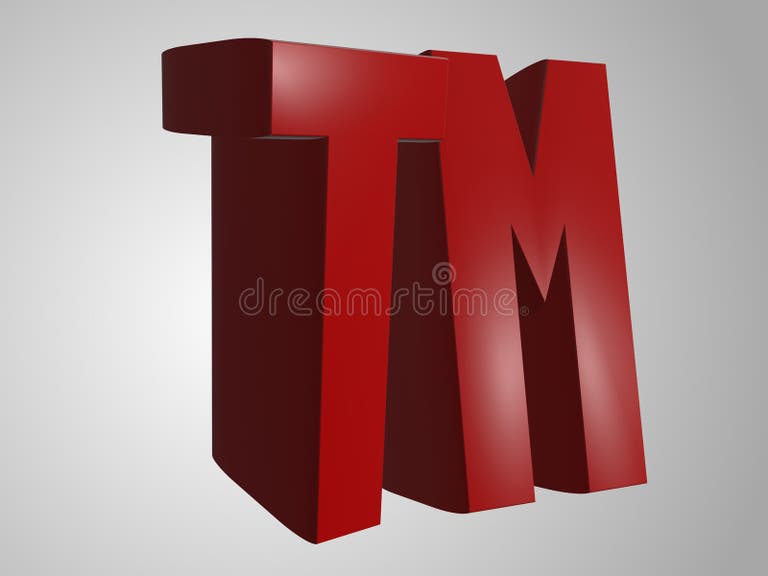 Red TM 3d render word text stock illustration. Illustration of discount ...