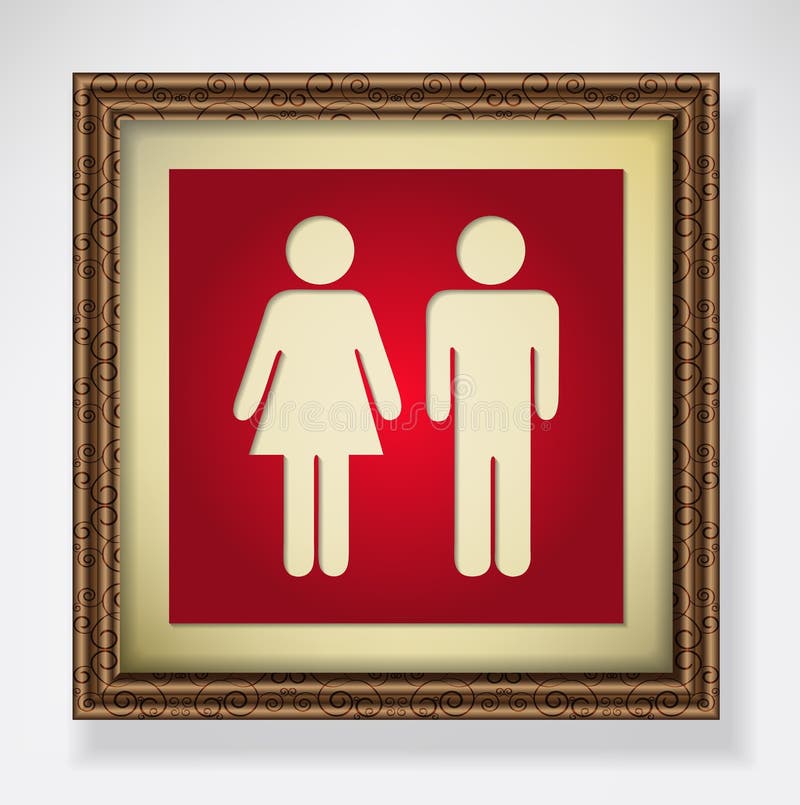 Red toilet sign stock vector. Illustration of elegant - 36669794