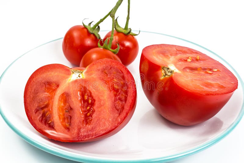 Red tomato, cut in half stock photo. Image of fresh, health - 92685018