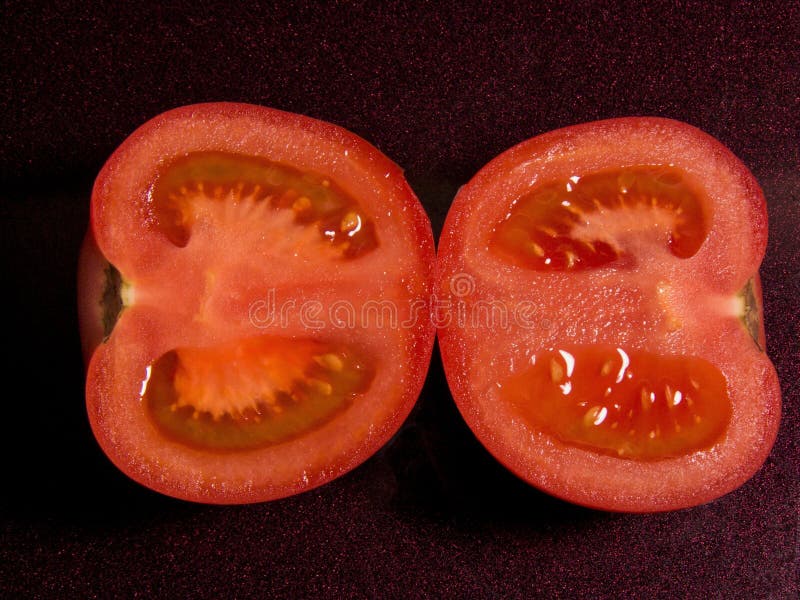 Tomato Cut into Two Parts and Spinach Green Fresh on White Background ...