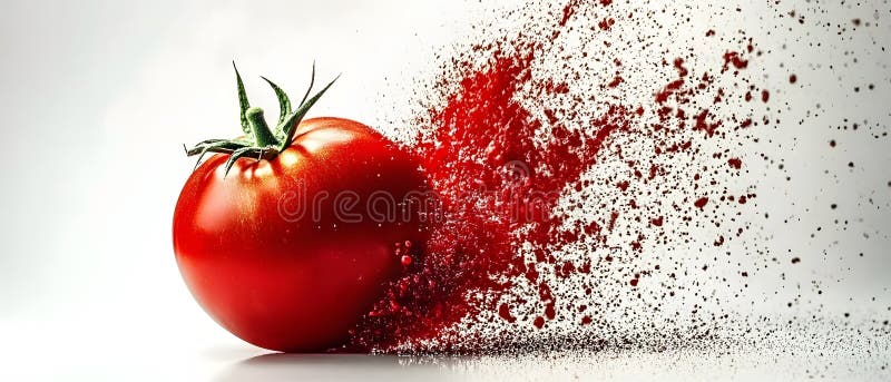 Red Tomato Exploding into Splatter Abstract Stock Photo Stock ...