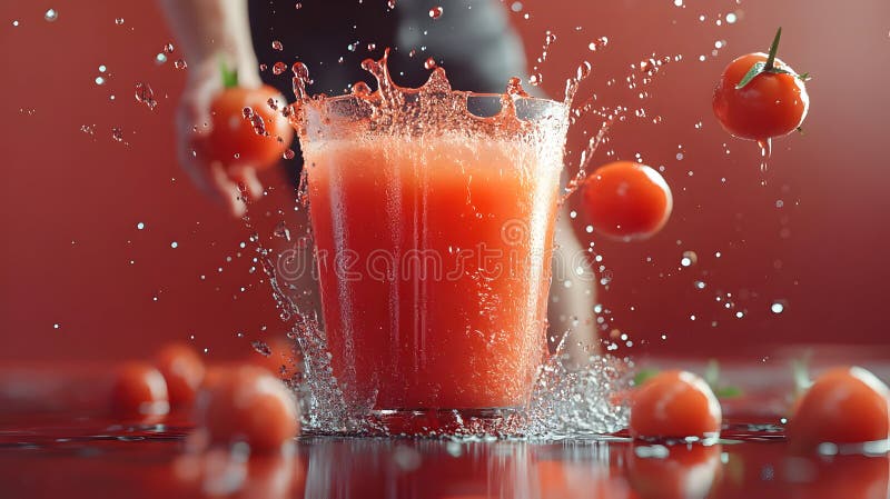 Red Tomato Juice Splash Illustration Stock Illustration - Illustration ...