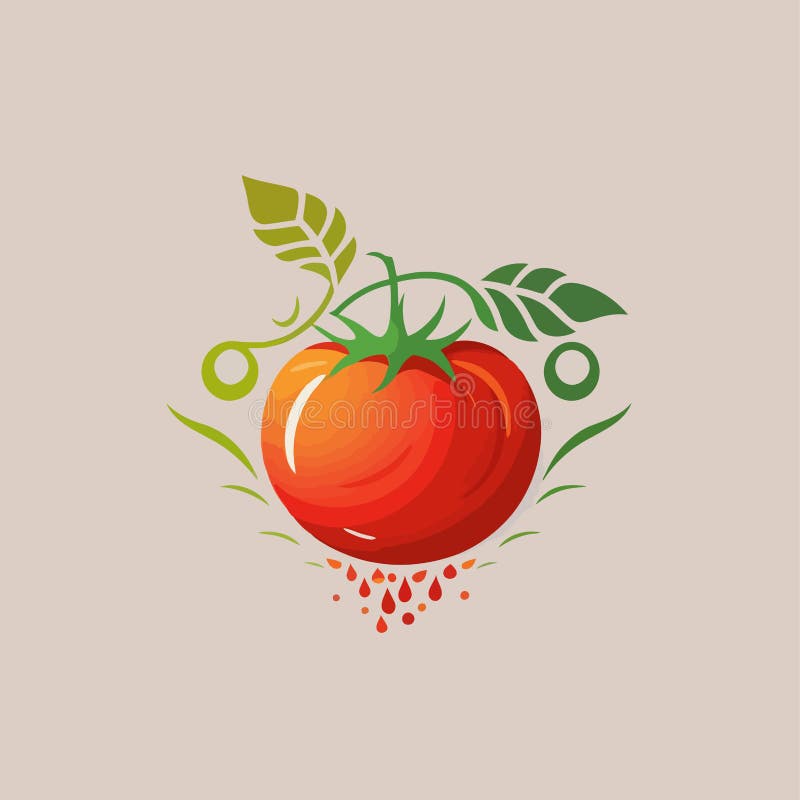 Red Tomato Logo Design Vector Illustration Stock Vector - Illustration ...