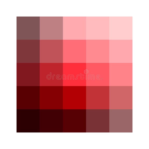Red Tone Palette. Grid Square Layout. Vector Color Pattern. Saturated ...
