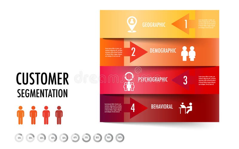 Red Tone 4 Segment Infographic Template Stock Vector - Illustration of ...