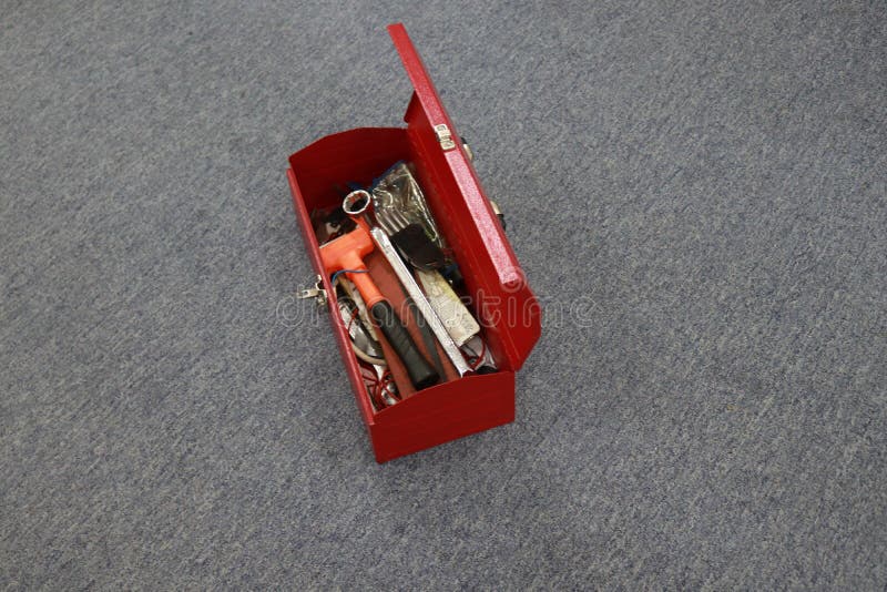 Red Toolbox for Storing Work Tools Stock Photo - Image of wire, tool ...