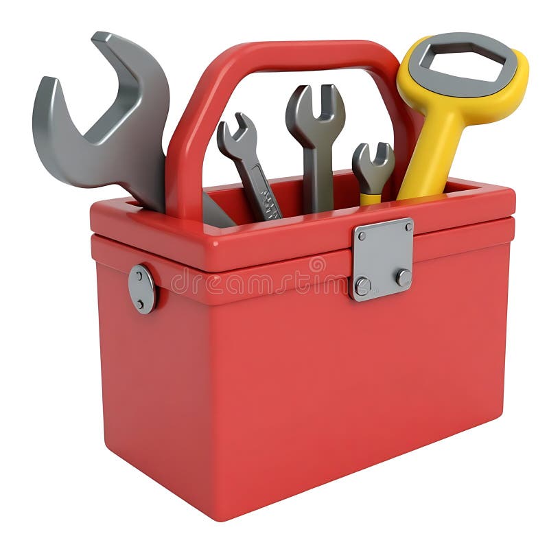 Red Tool Box with Wrenches and Tools Repair Kit Equipment Stock ...