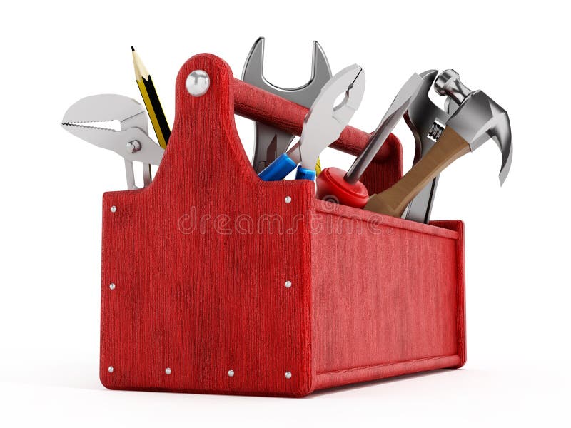 Red Toolbox Full of Hand Tools Stock Illustration - Illustration of ...
