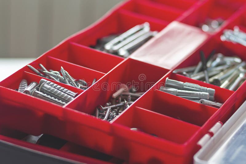 Red toolbox stock image. Image of stainless, plastic - 234947485