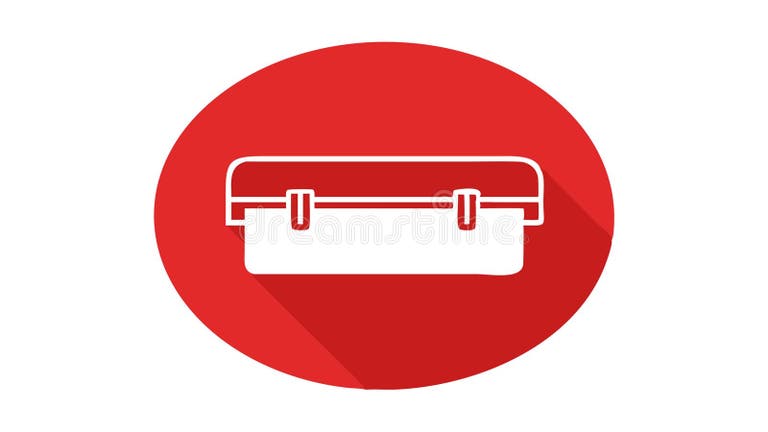 Red Toolbox Tools Icon Flat Vector Repair Kit Box, Vector Design ...