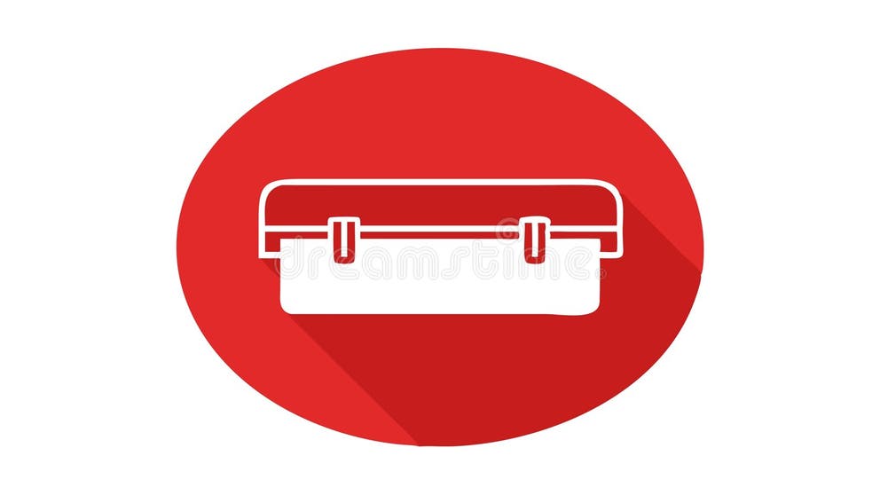 Red Toolbox Tools Icon Flat Vector Repair Kit Box, Vector Design ...