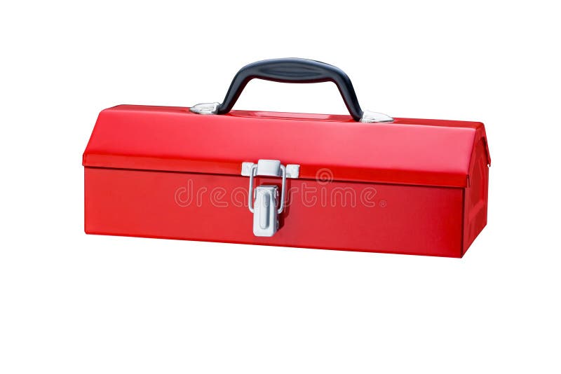Red toolbox. stock photo. Image of silver, closed, steel - 75899596