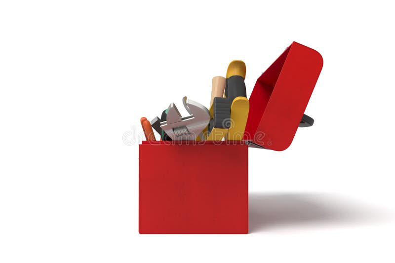 Red Toolbox Wide Open Empty Stock Photo - Image of minimalist ...