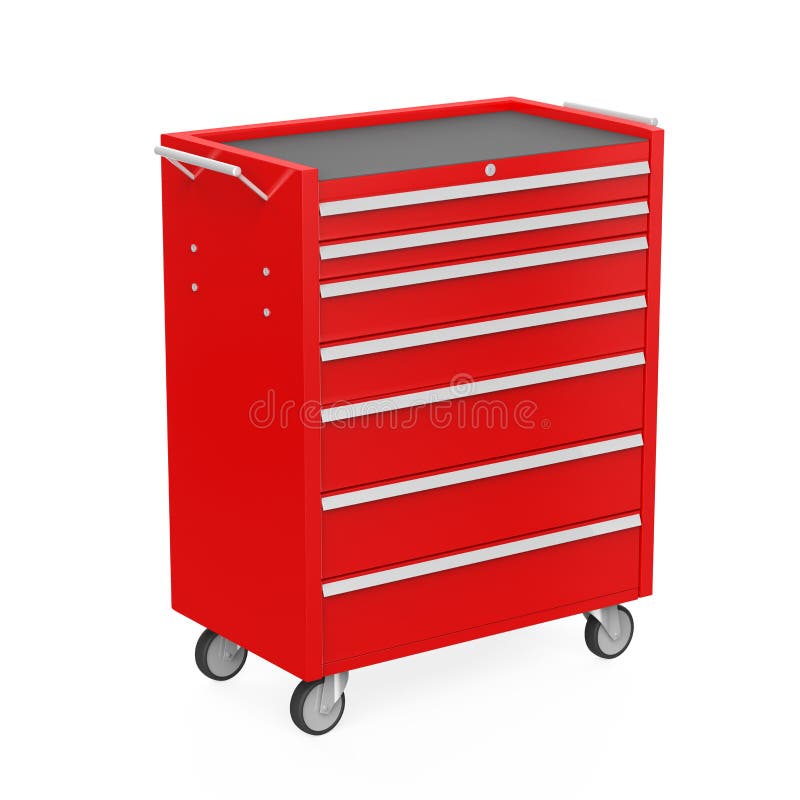 Red Tools Cabinet Isolated stock illustration. Illustration of drawer ...