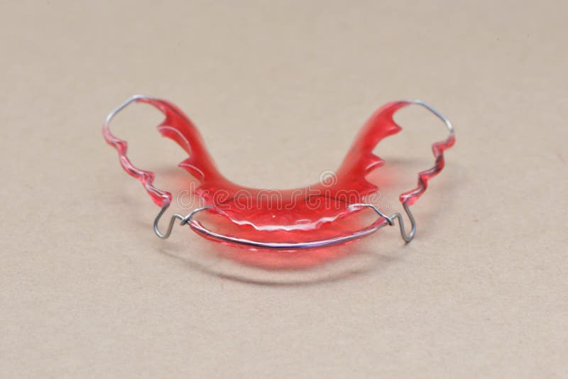 Red Tooth retainer stock photo. Image of dental, fashion - 72983700
